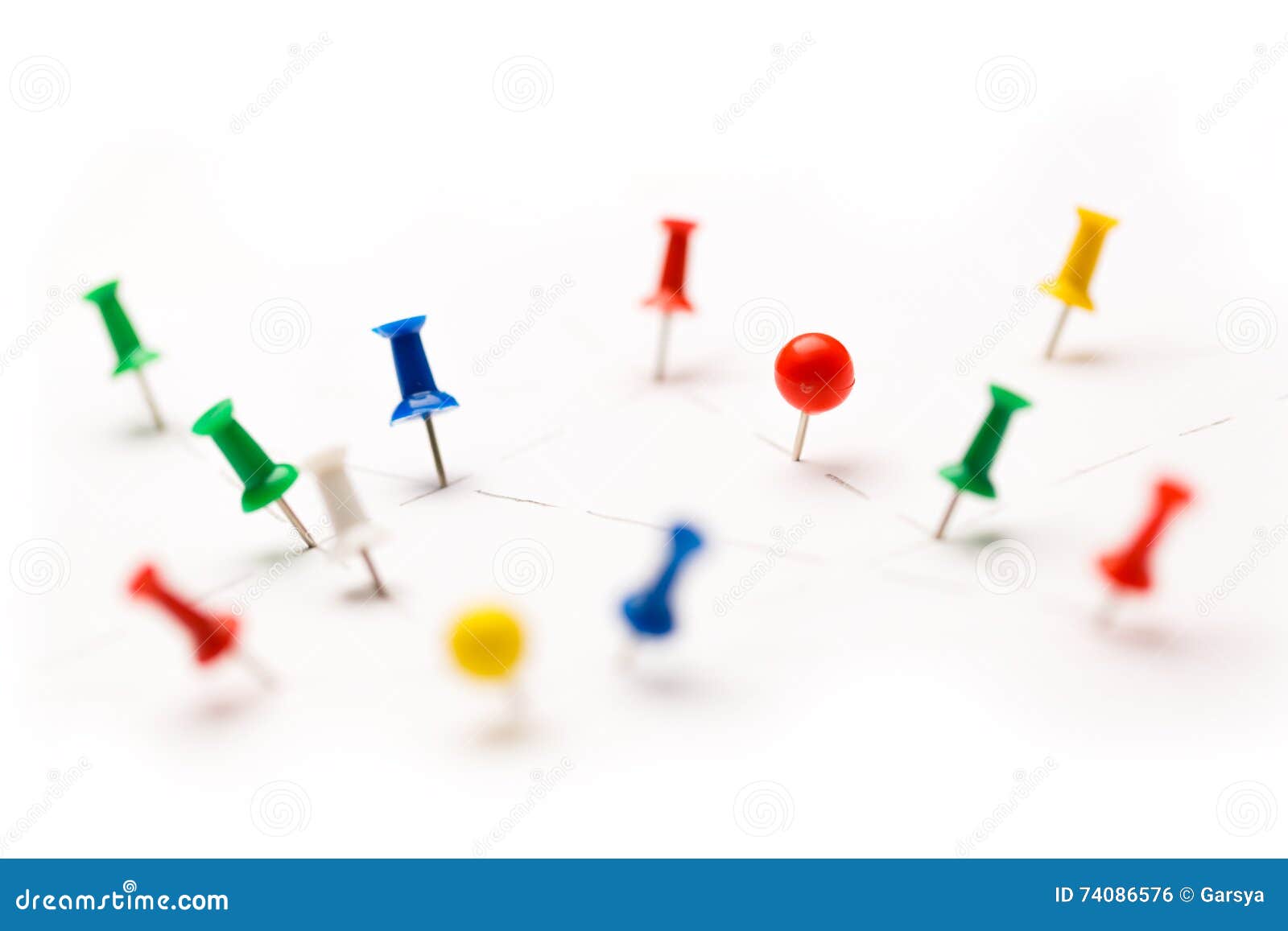 Colorful Paper Pins Attached Stock Photo - Image of note, button: 74086576