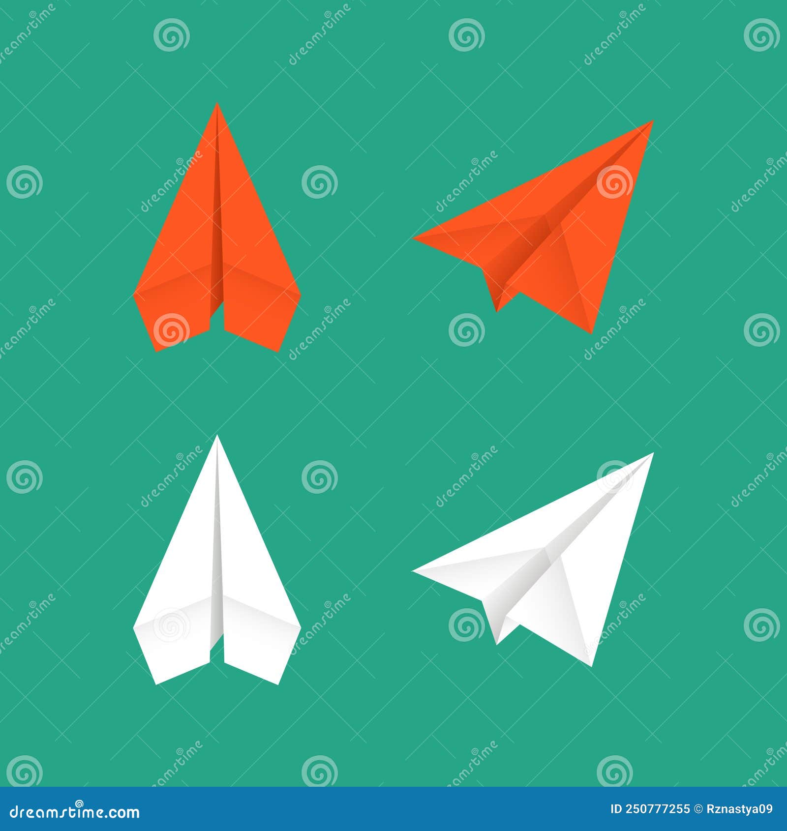 Colorful Paper Plane Origami Set Stock Vector - Illustration of ...