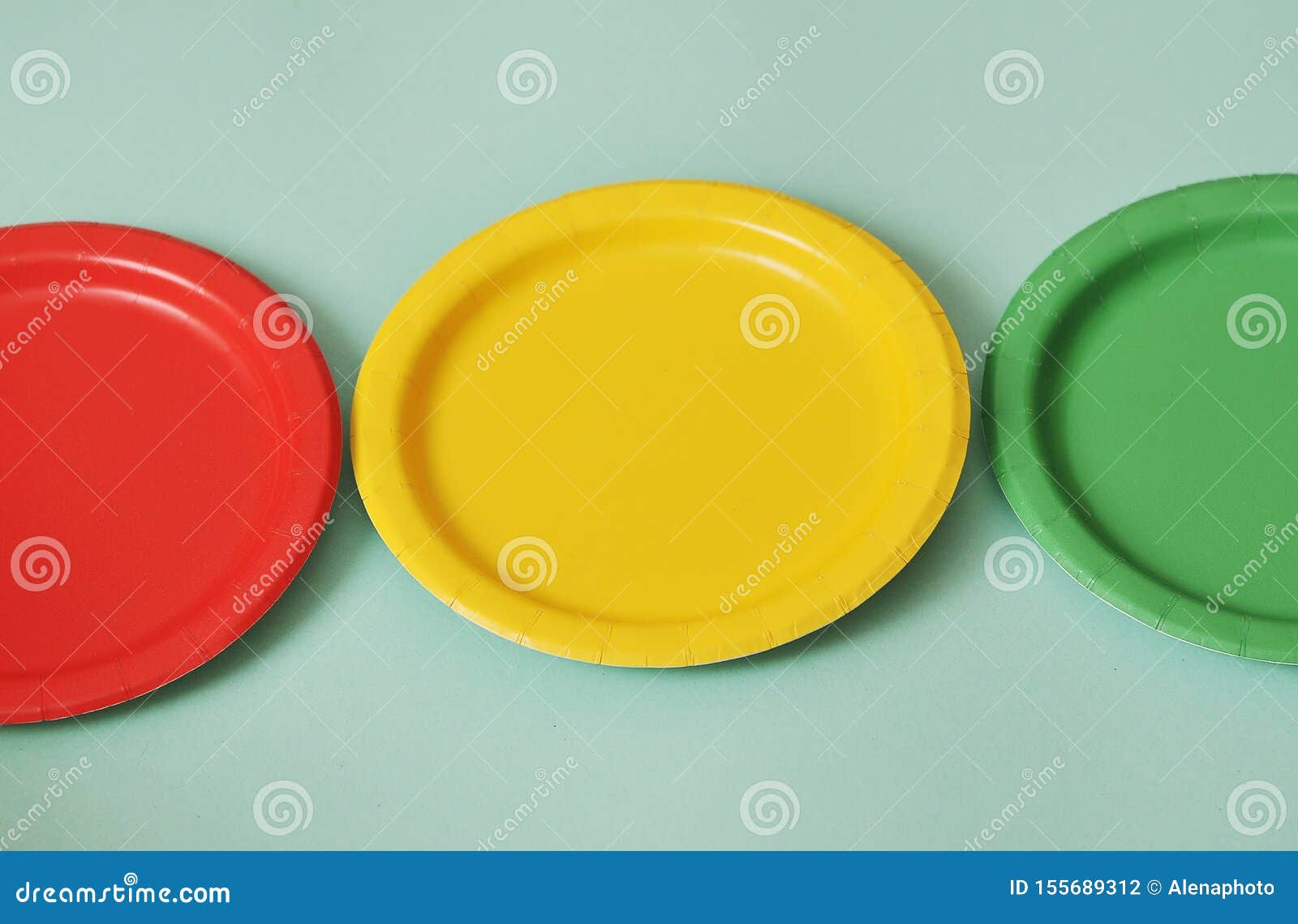 Colorful Paper Plates on Light Background. Stock Photo - Image of round ...
