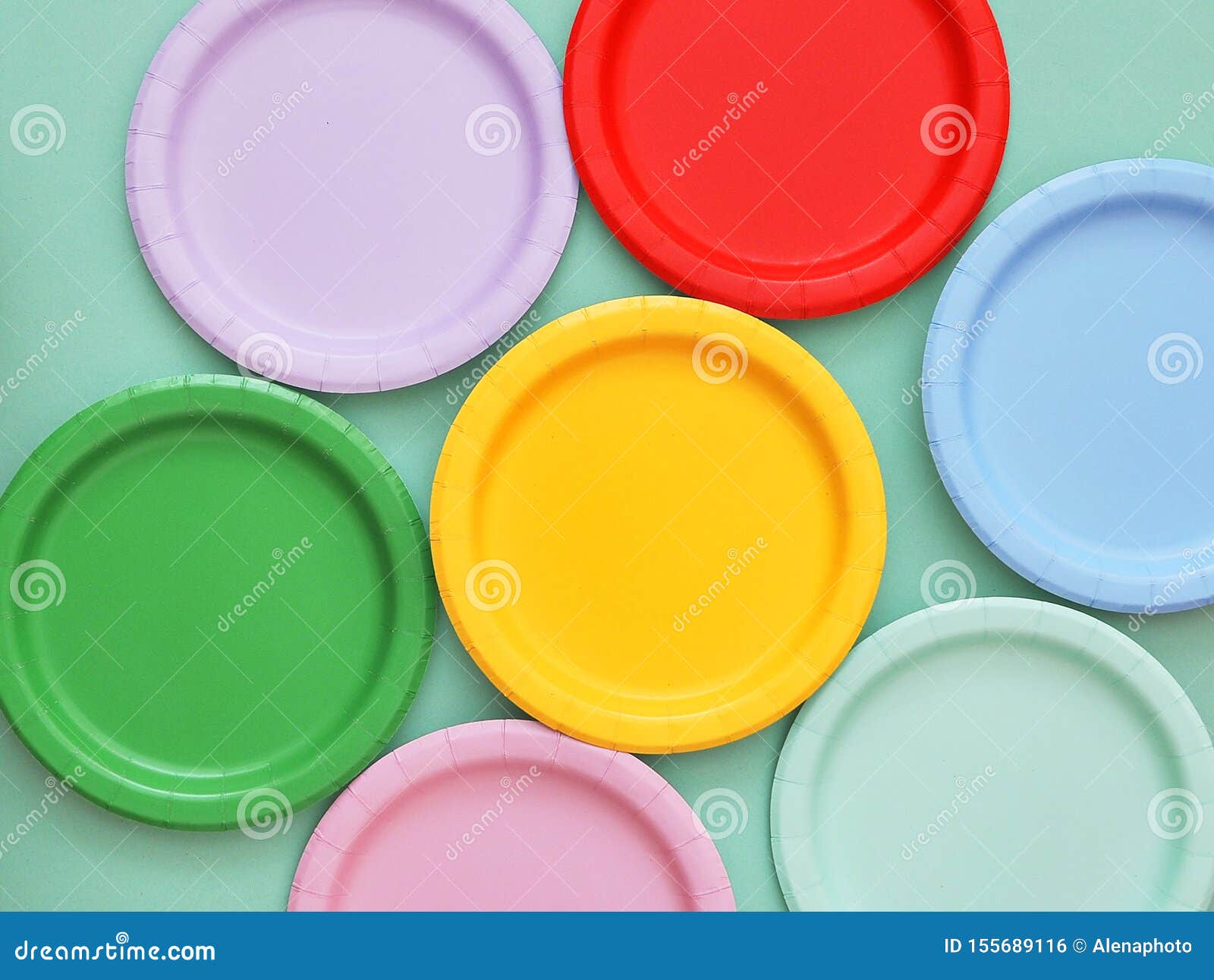 Colorful Paper Plates on Light Background. Stock Photo - Image of ...