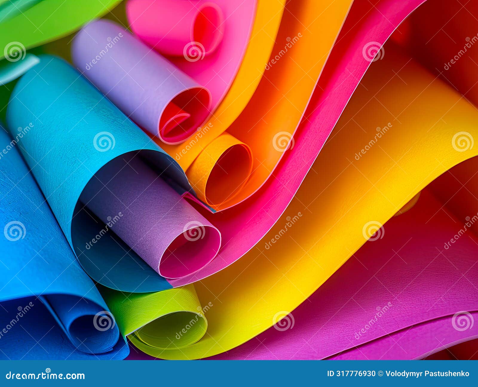 Colorful Paper Rolls are Arranged in a Pile Stock Photo - Image of ...