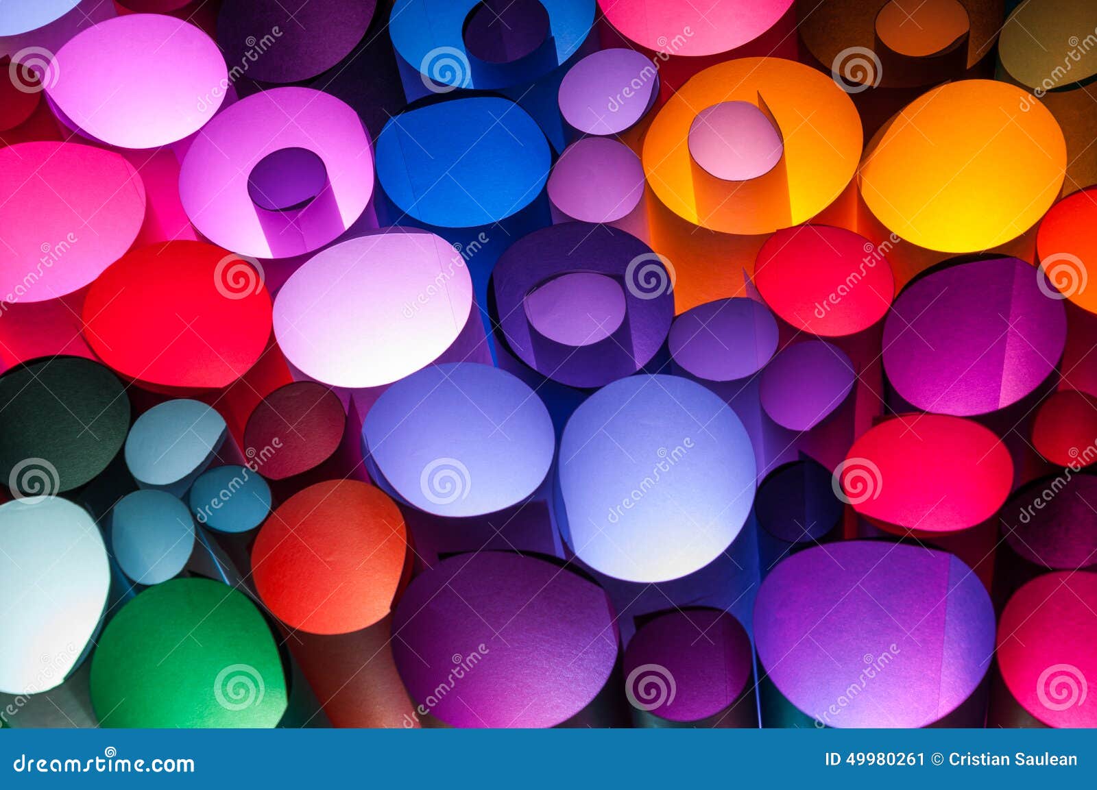 Colorful scrolls of paper stock image. Image of tube - 49980261