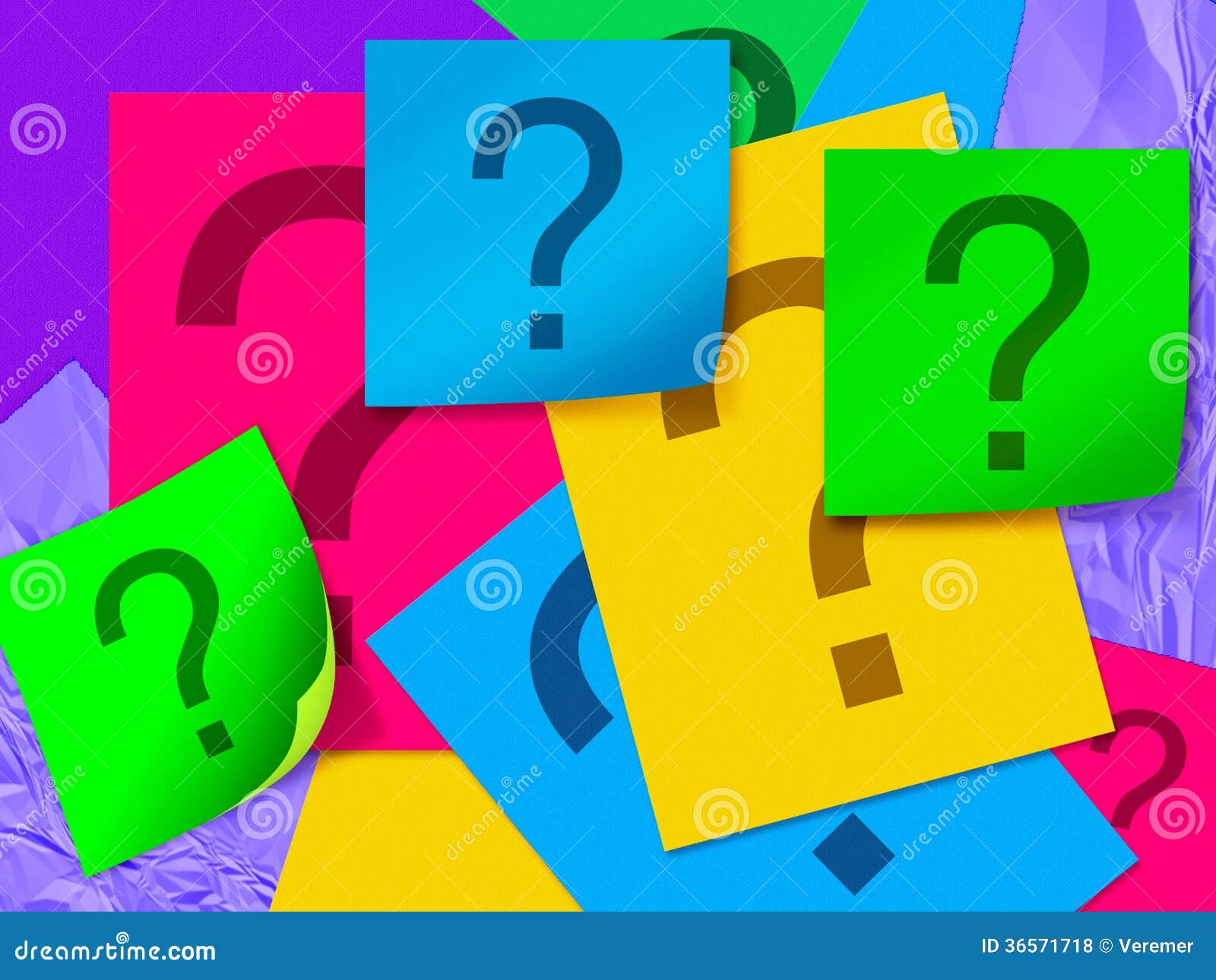 Colorful Paper Sheet with Question Mark Stock Photo - Image of look ...