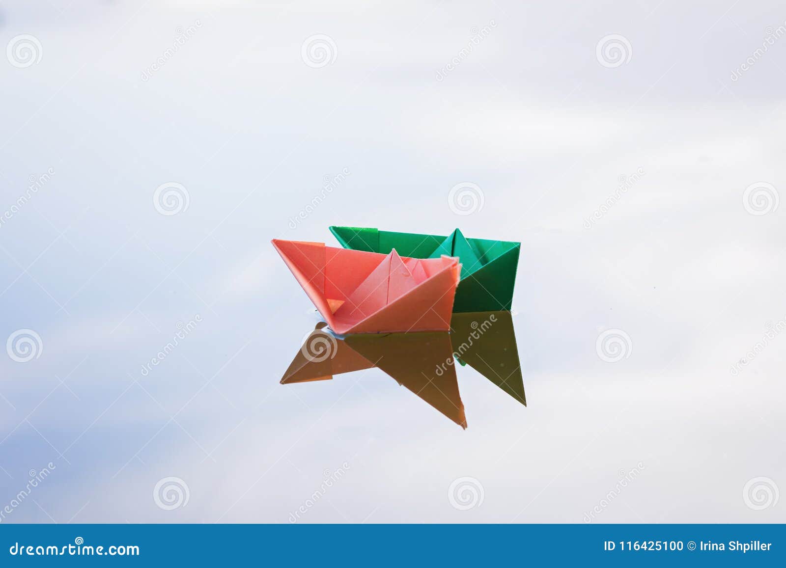 Colorful Paper Ships in the Water Stock Photo - Image of fantasy ...