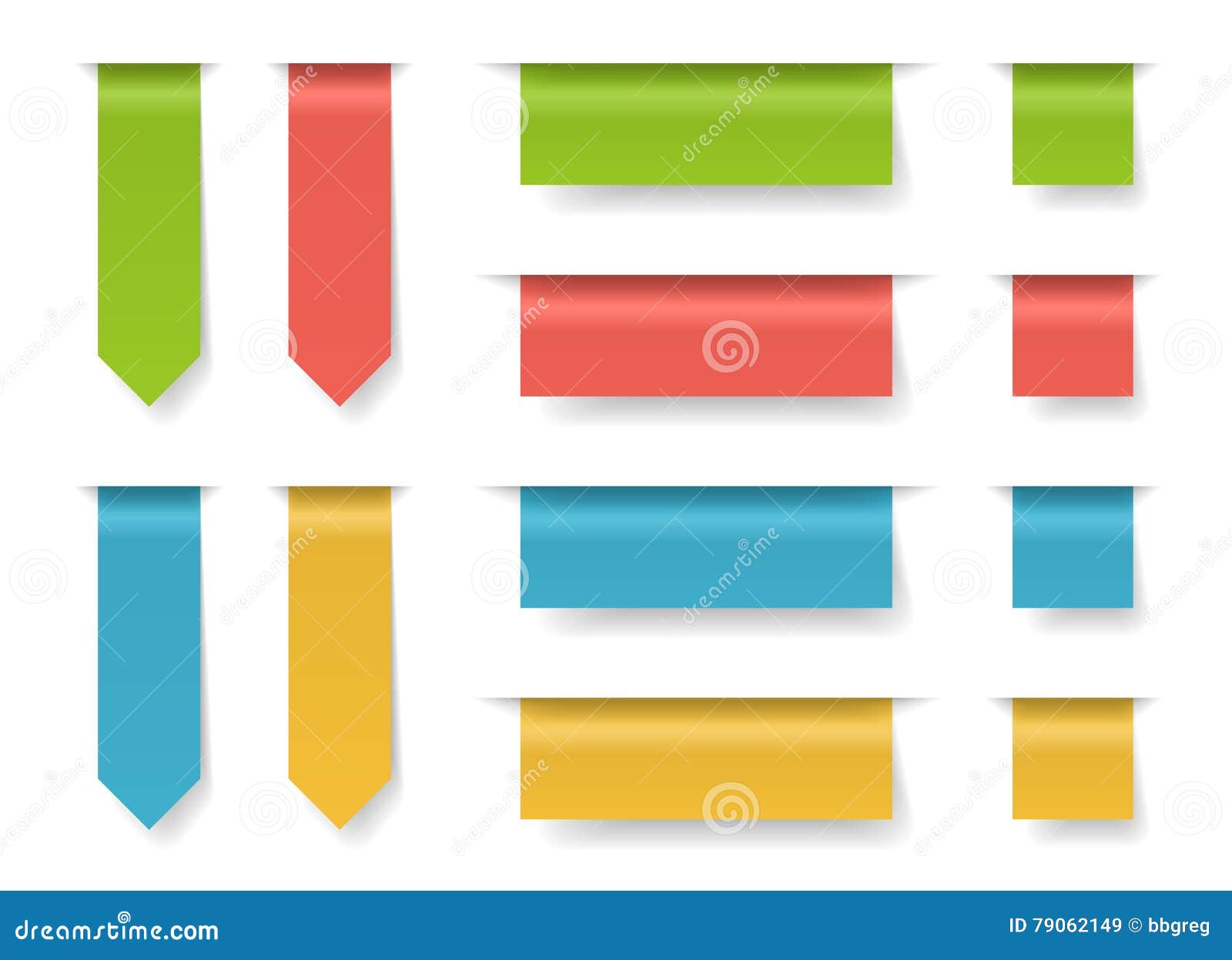 Colorful Paper Style Tabs Template Set. Vector Illustration Stock ...