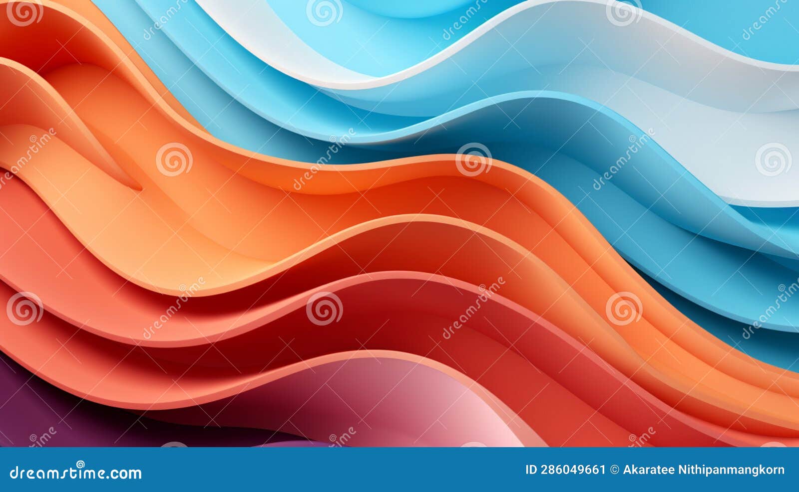 Colorful Paper Waves On White Background Abstract Papercut Design