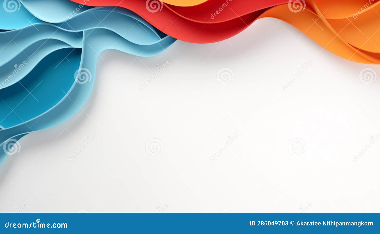 Colorful Paper Waves On White Background Abstract Papercut Design