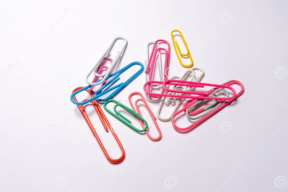 Colorful Paperclips with Different Sizes Stock Photo - Image of clips ...