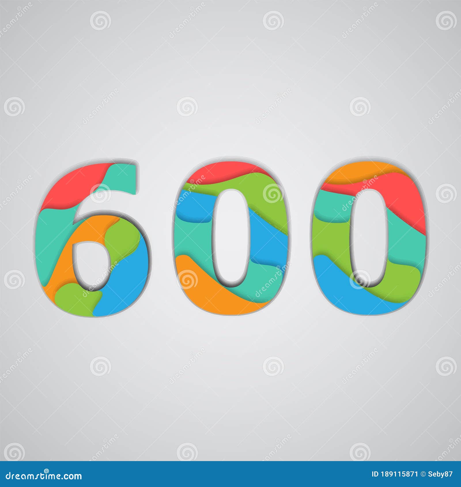 Colorful Papercut Layered Number, Vector Stock Vector - Illustration of ...
