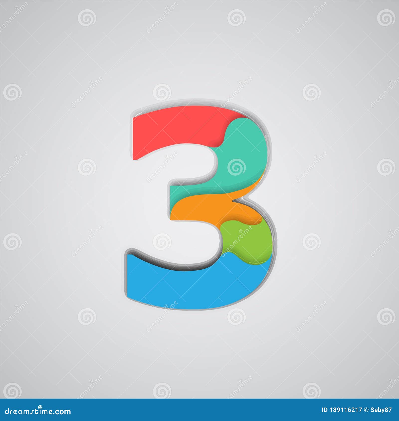 Colorful Papercut Layered Number, Vector Stock Vector - Illustration of ...