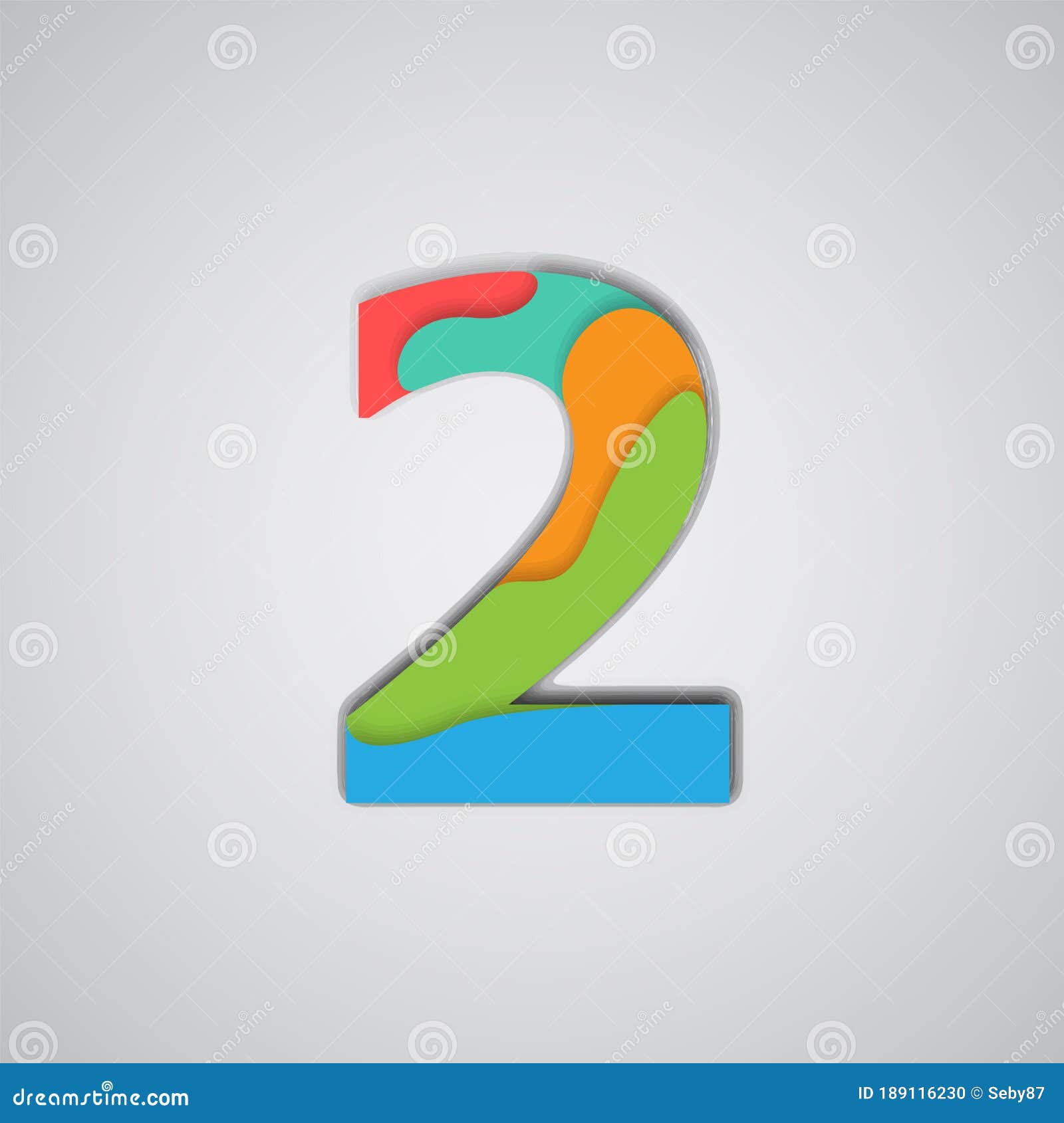 Colorful Papercut Layered Number, Vector Stock Vector - Illustration of ...