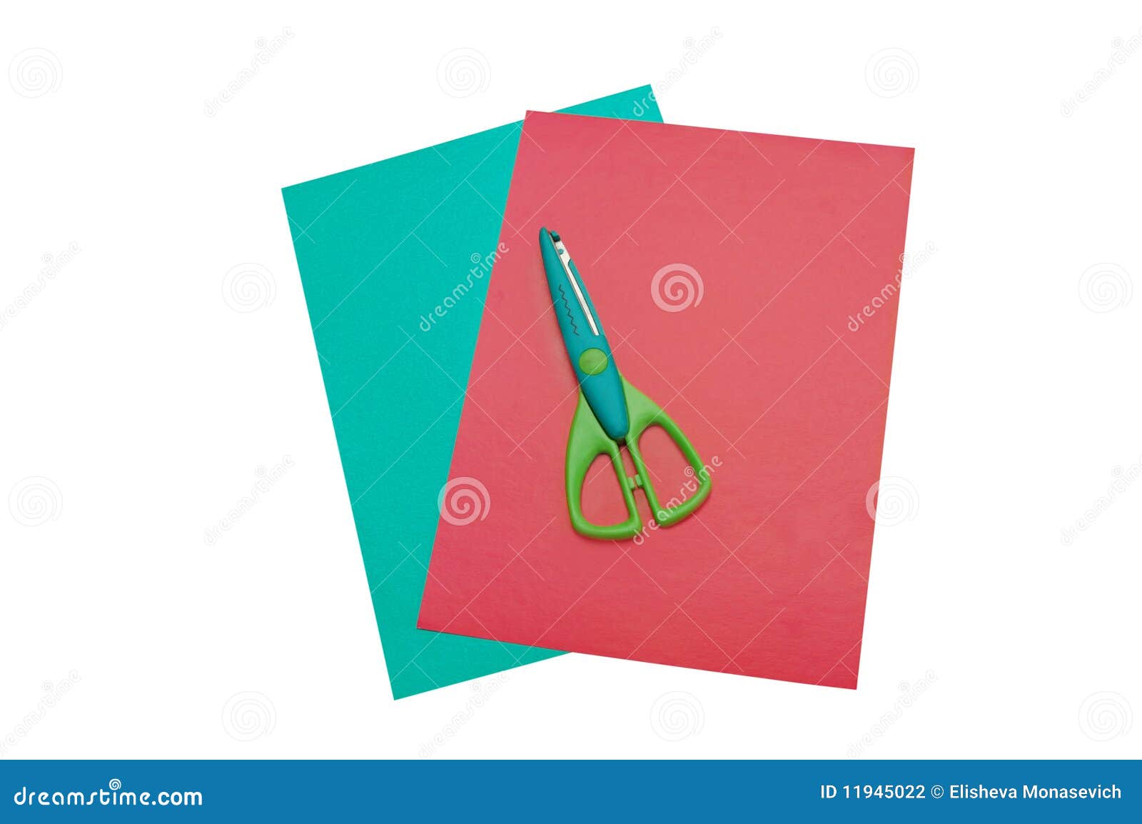 Colorful Papers with Scissors Stock Photo - Image of supplies ...