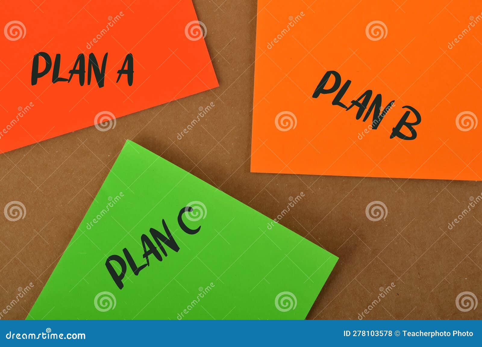 Colorful Papers with Text PLAN a, PLAN B and PLAN C. Rethinking ...