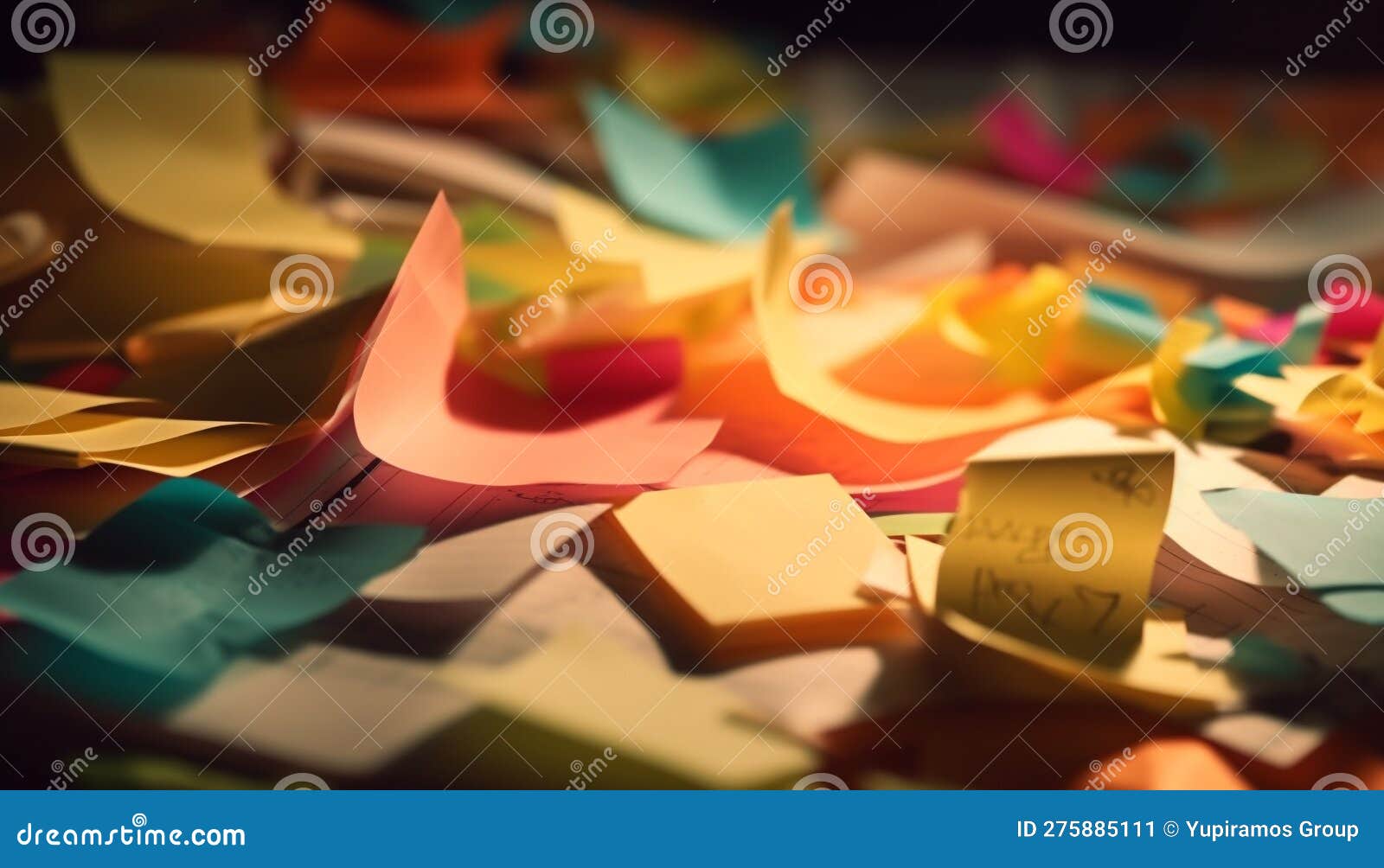 Colorful Paperwork Stack Inspires Office Decoration Ideas Generated by ...