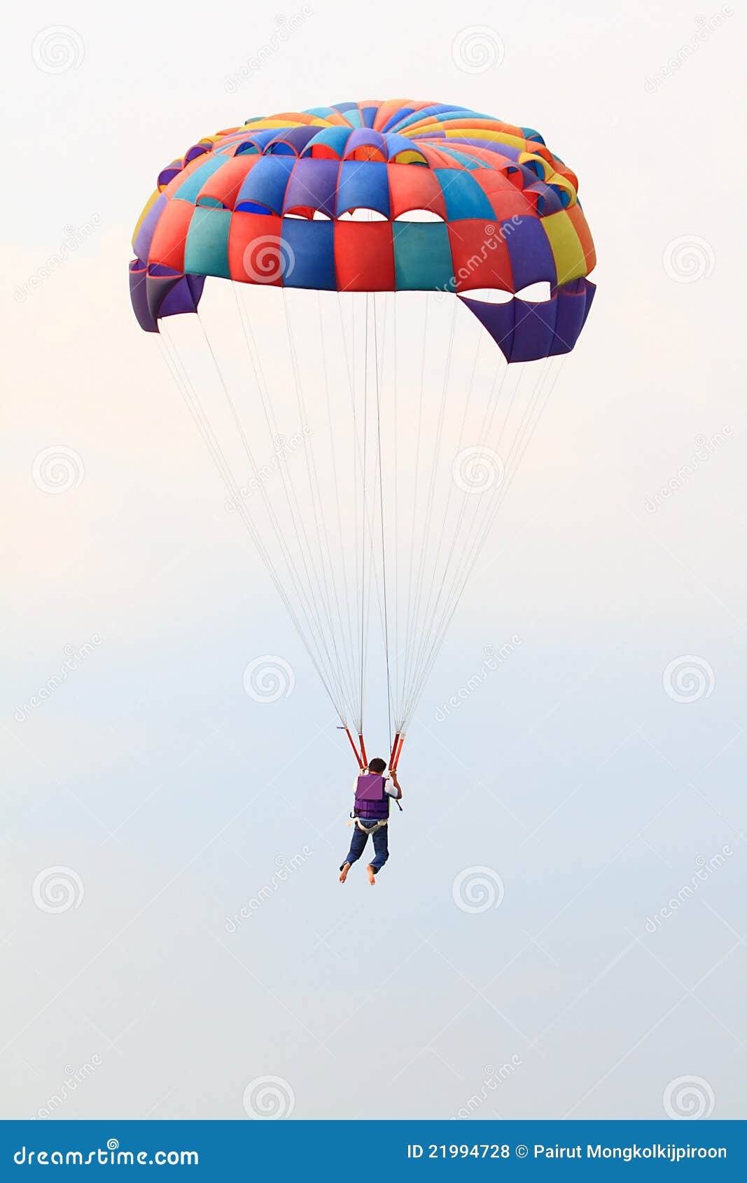 Colorful parachute against stock photo. Image of active - 21994728