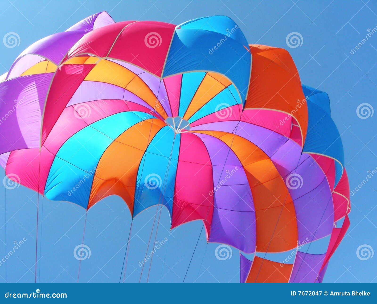 Parachute On Background Blue Sky And The Moon. Royalty-Free Stock Image ...