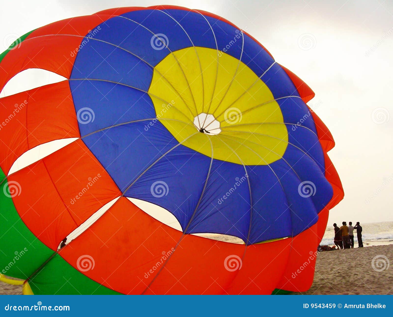 Parachute On Background Blue Sky And The Moon. Royalty-Free Stock Image ...