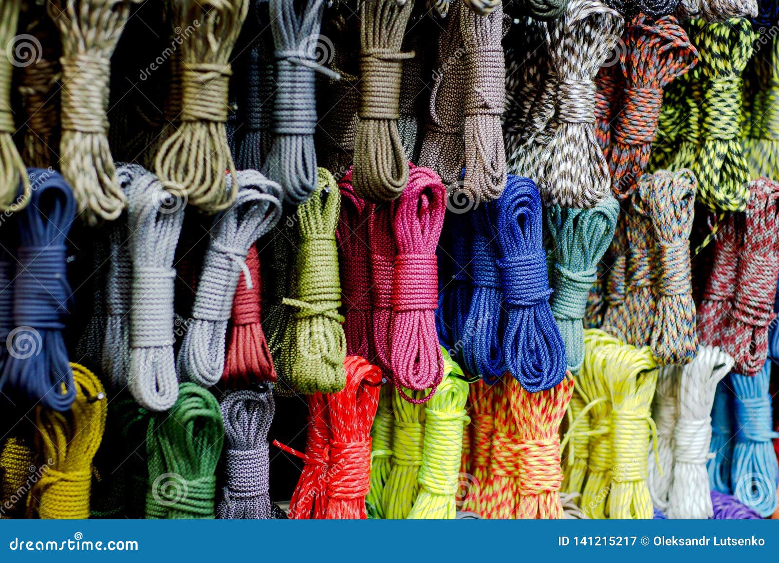 Colorful paracord for sale stock image. Image of danger - 141215217