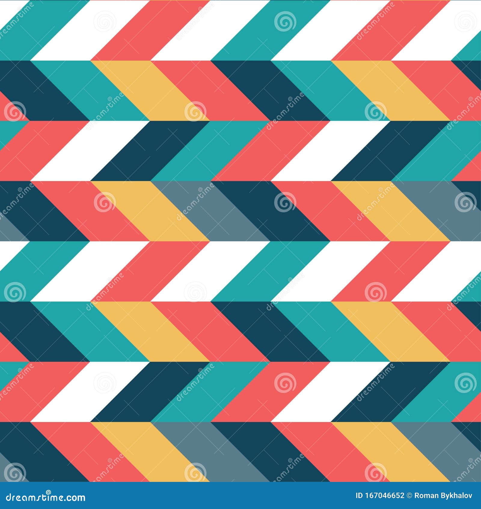 Colorful Parallelogram Horizontal Seamless Pattern Stock Vector ...