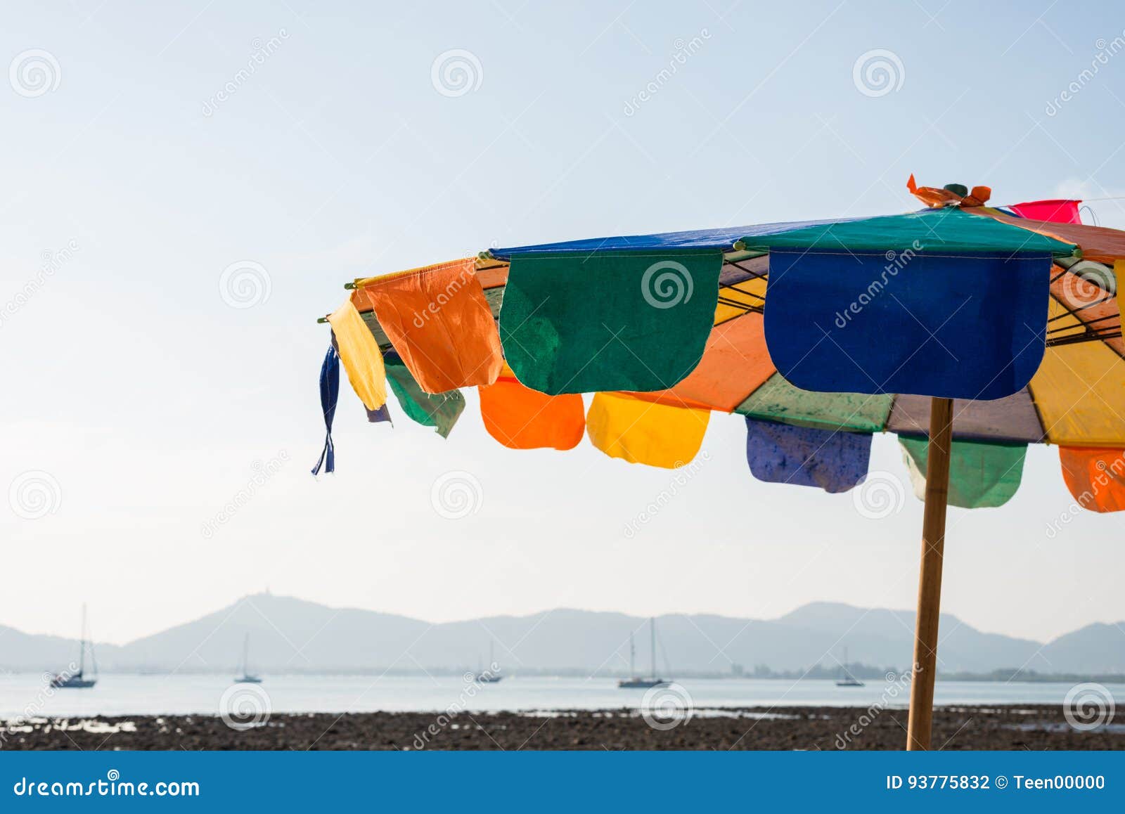 Colorful Parasol on the Beach Stock Photo - Image of travel, sunlight ...