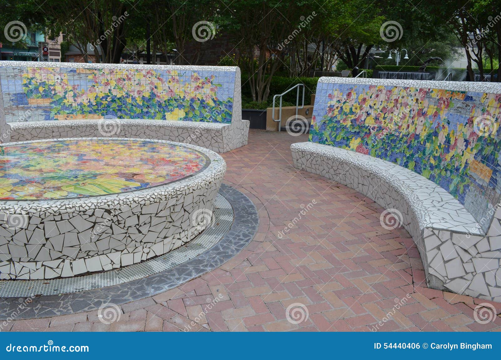 Colorful Park Benches stock photo. Image of park, flowered - 54440406