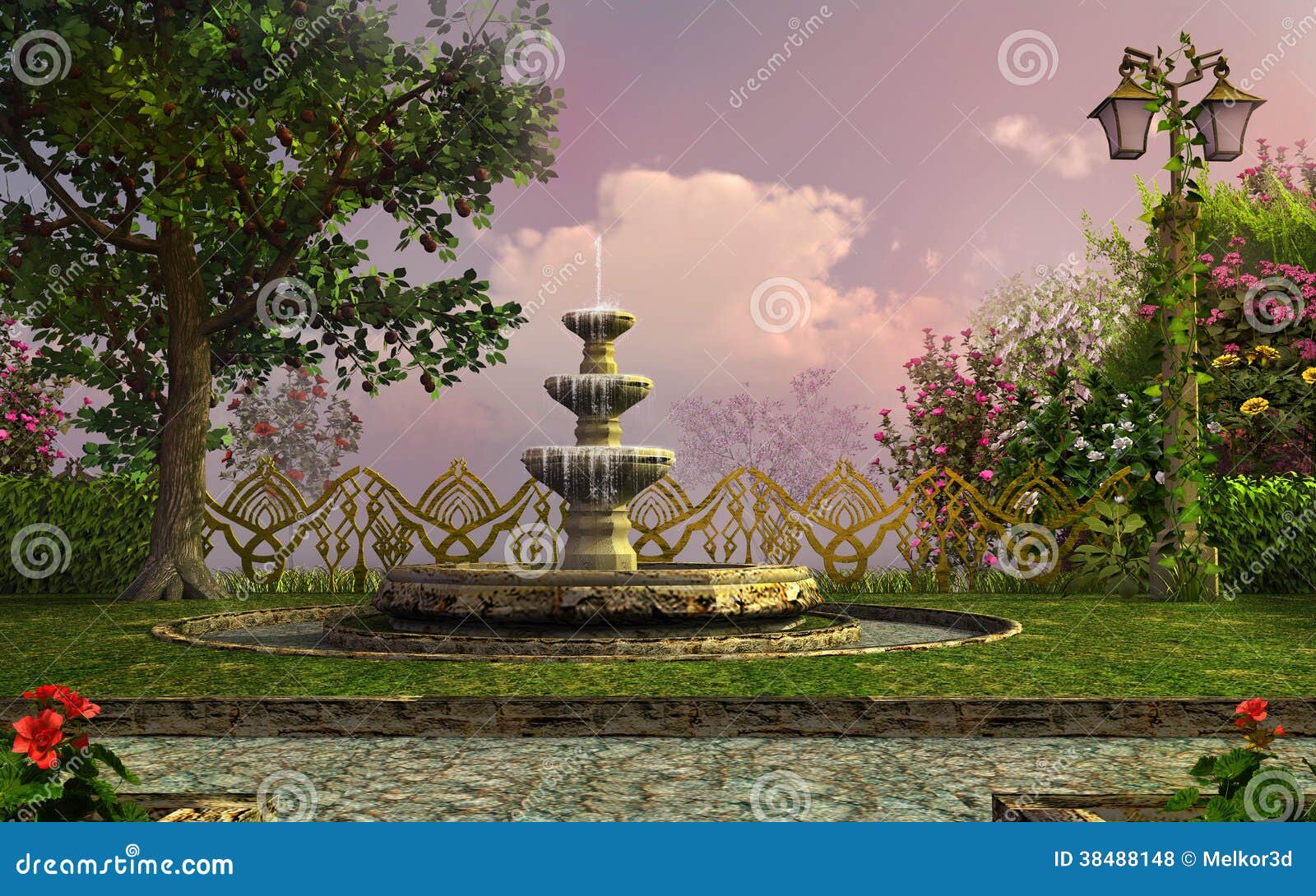 Colorful park stock illustration. Illustration of colorful - 38488148