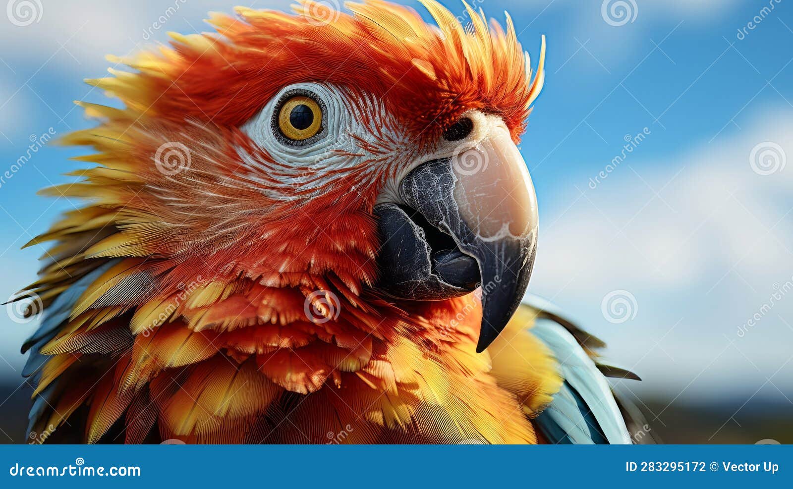Colorful Parrot with Beak Open Close-up. Generative AI. Stock ...