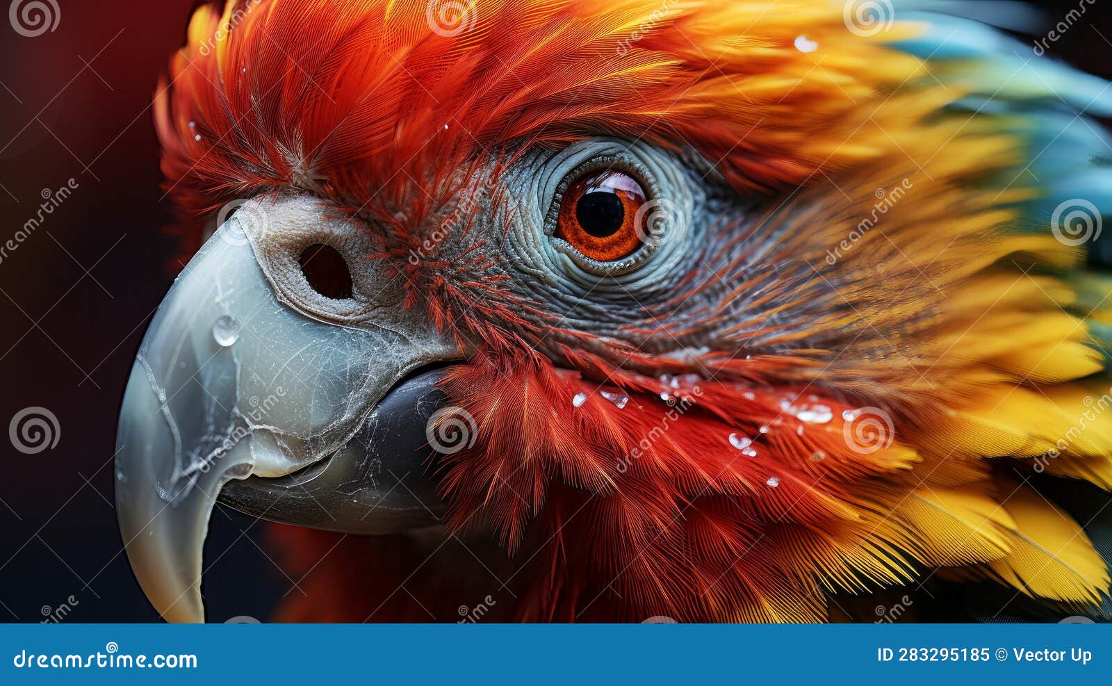 Colorful Parrot with Beak Open Close-up. Generative AI. Stock ...