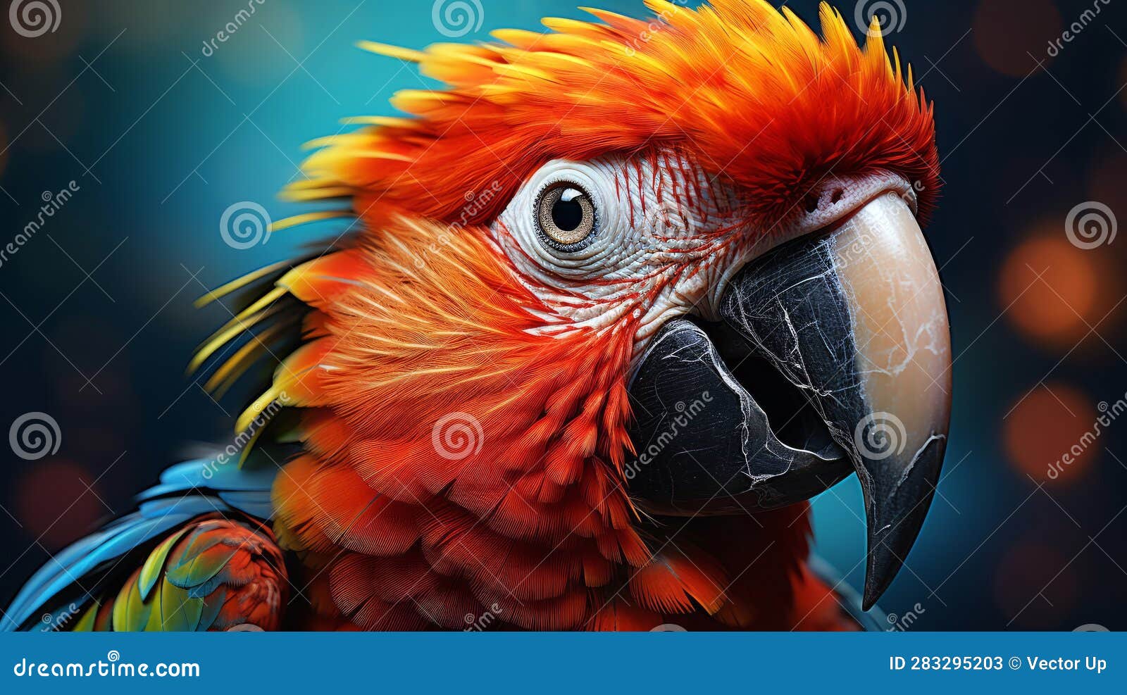 Colorful Parrot With Black Beak. Generative AI. Stock Image ...