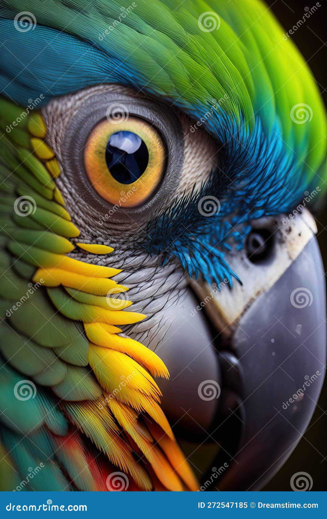 Colorful Parrot Eye Close Up Macro Image. Generative Ai Stock ...