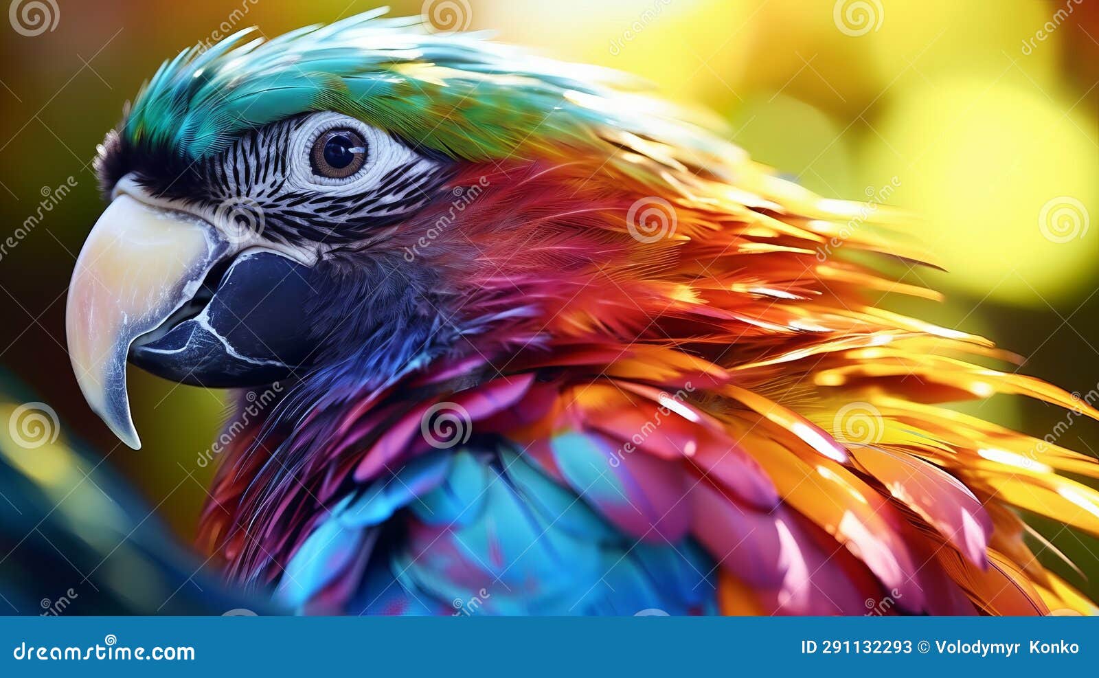 A Vibrant Parrot with Striking Feathers on Its Head Stock Image - Image ...