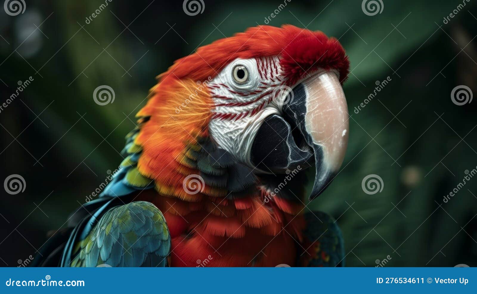 Colorful Parrot in the Jungle. Generative AI Stock Illustration ...