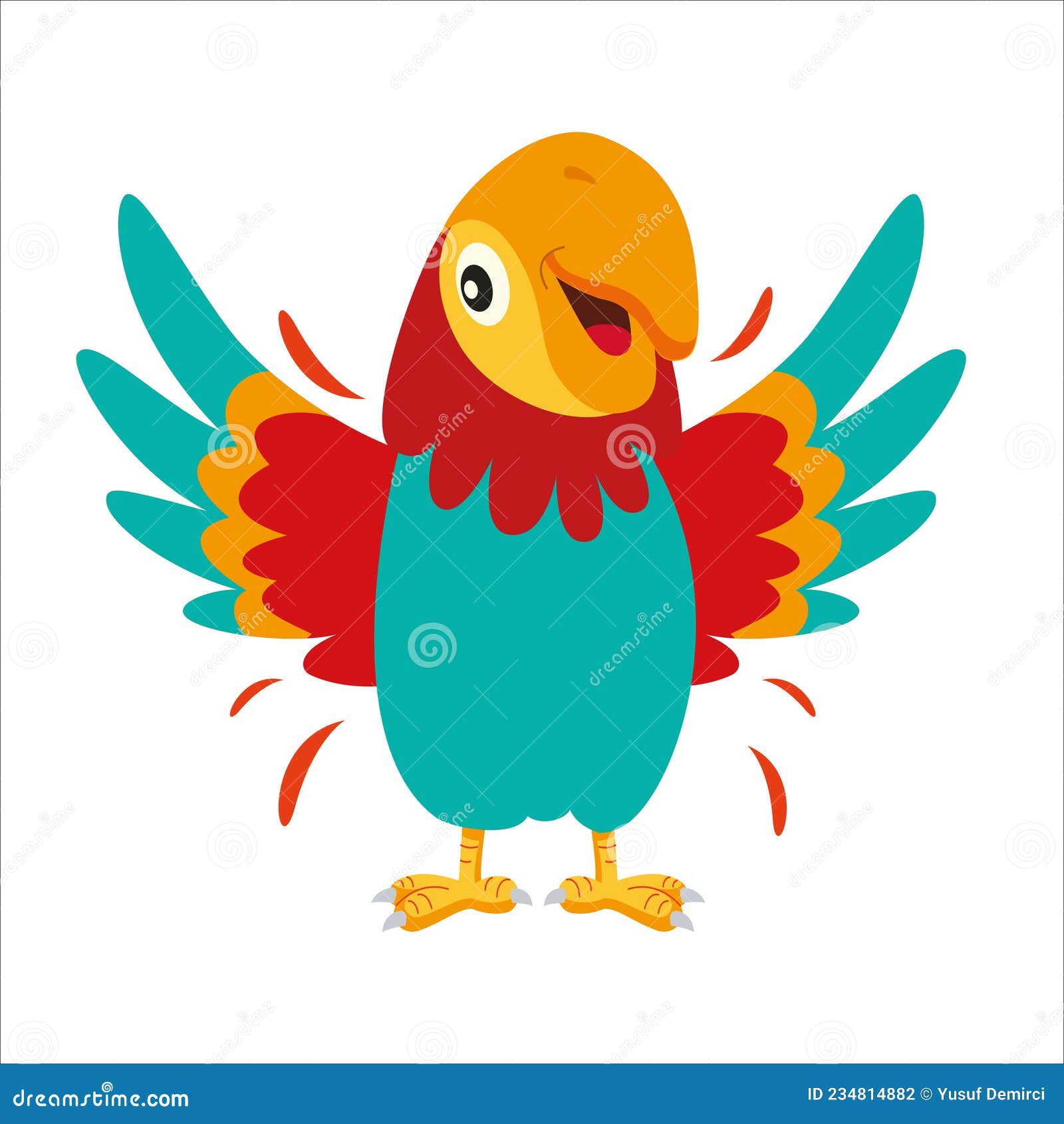 A Colorful Parrot on White Background Stock Vector - Illustration of ...