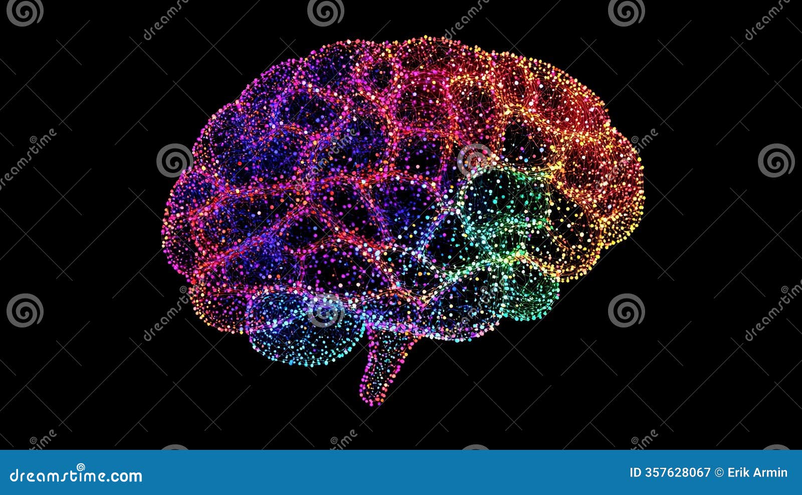 Colorful Particle Brain Illustration Stock Illustration - Illustration ...