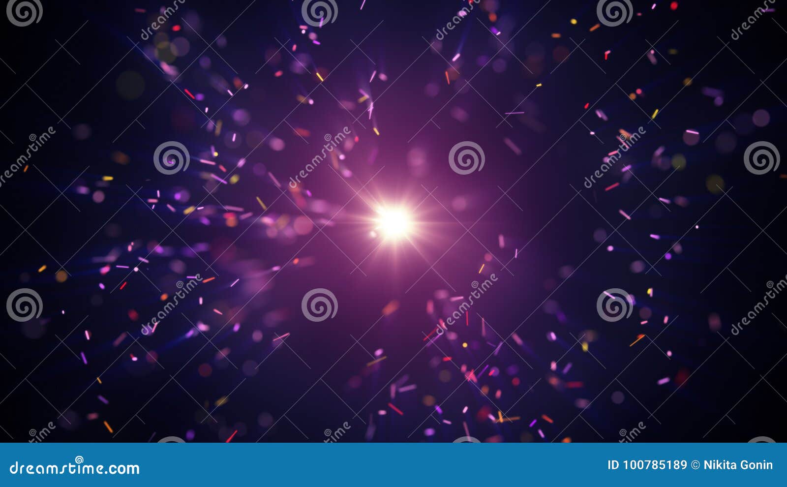 Colorful Particles Burst and Flash Light Abstract Background Stock ...