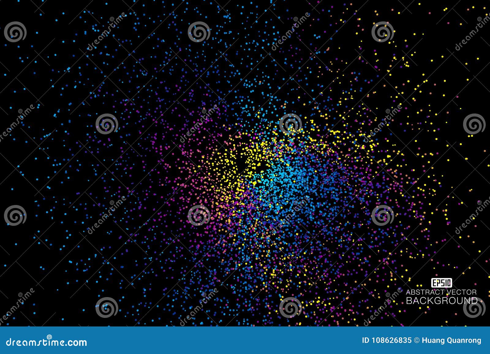 Colorful Particles Composition Glowing Starry Sky Background, Colored ...