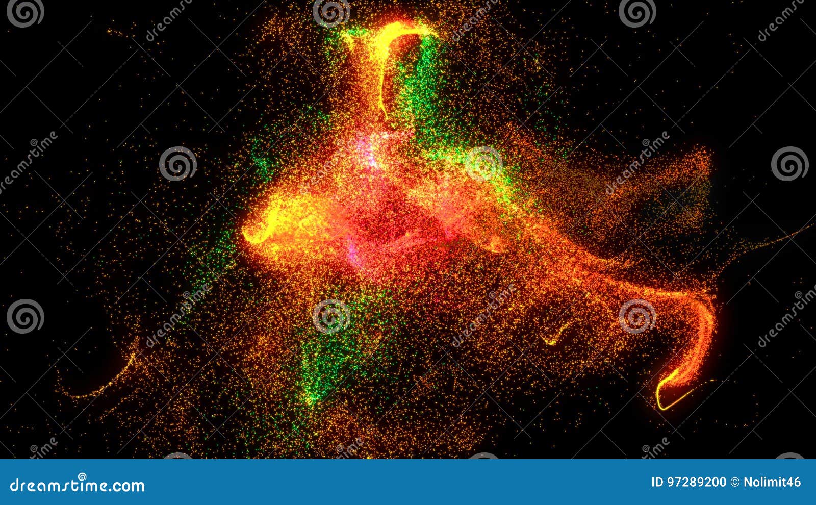 Colorful Particles Dispersing and Twisting. High Quality Clip Rendered ...