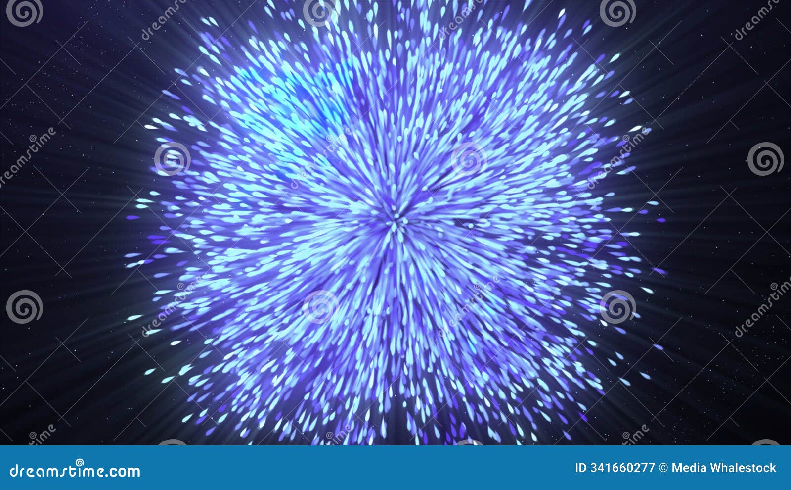 Colorful Particles and Strings Spreading on a Blue Background. Motion ...