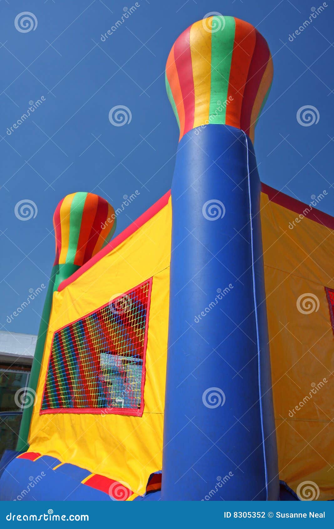 Colorful Party Bounce House Stock Photo - Image of gathering, house ...