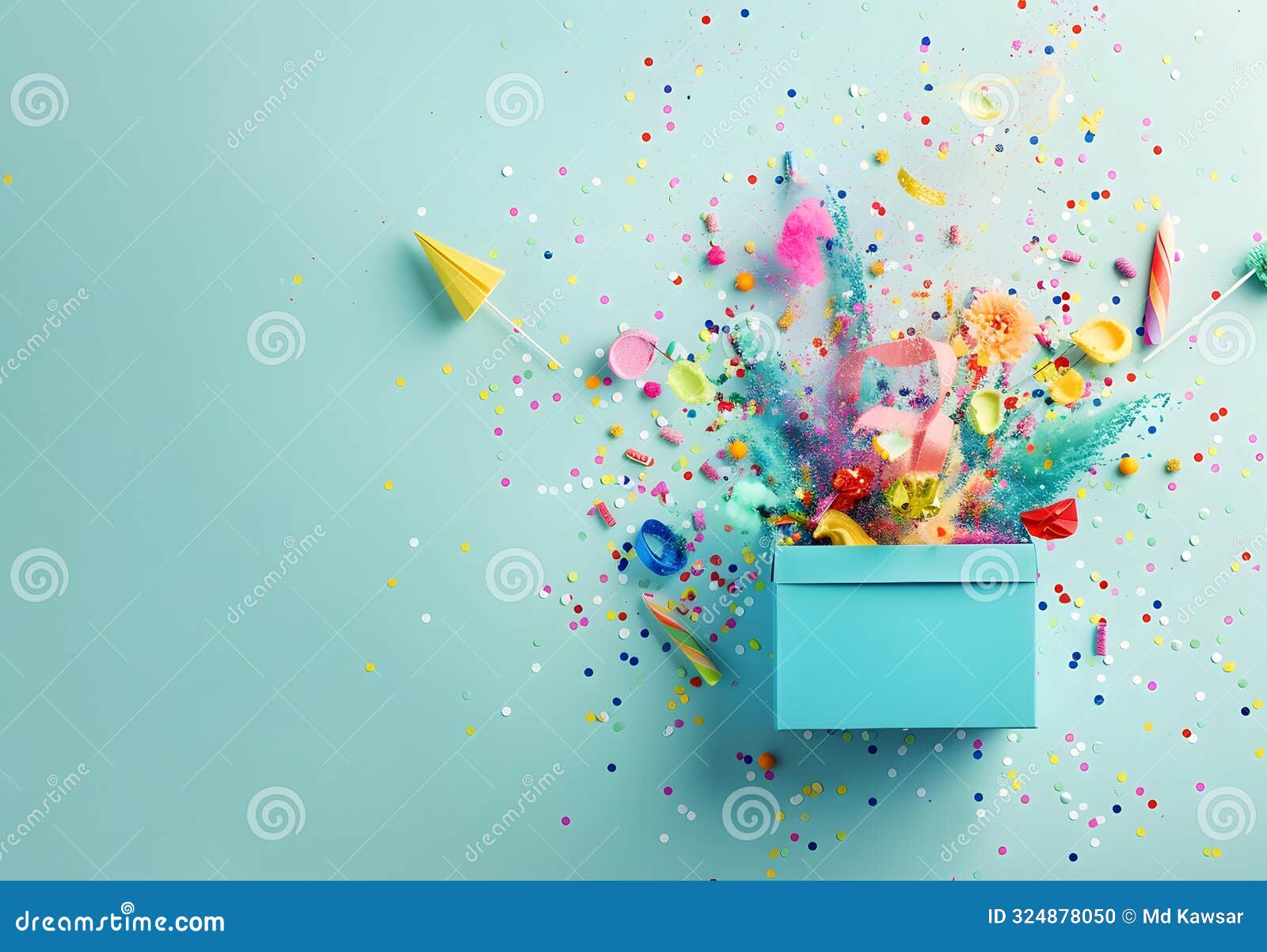 Colorful Party Explosion from Gift Box Stock Illustration ...