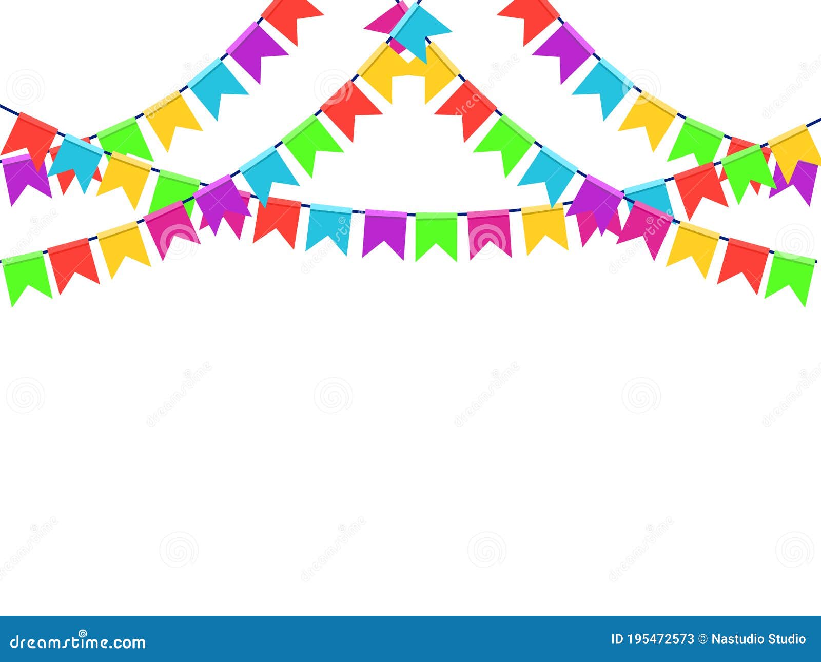 Colorful Party Flags. Party Background with Flags Vector Illustration ...