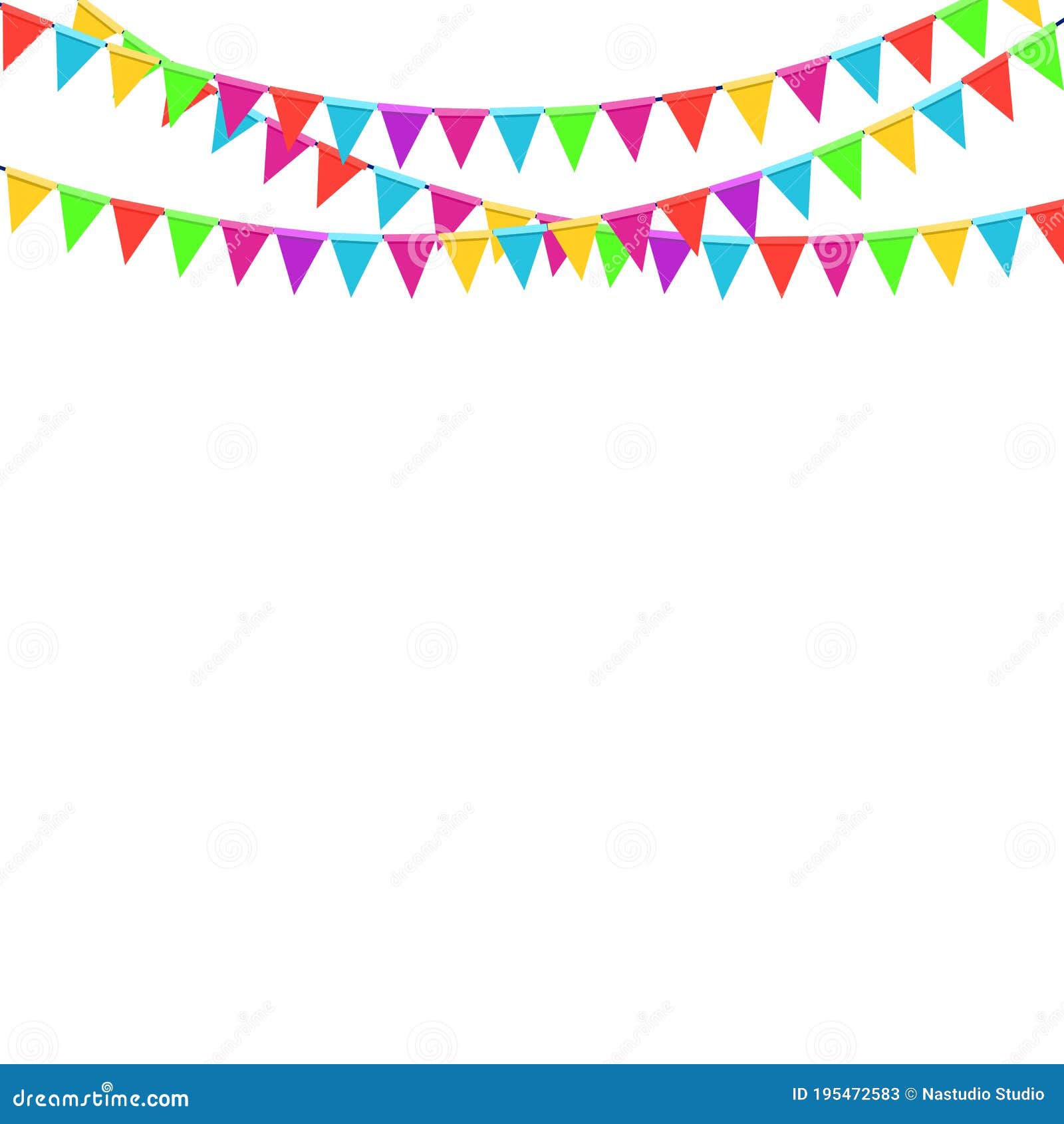6 Colorful Party Flags. Party Background with Flags Vector Illustration ...