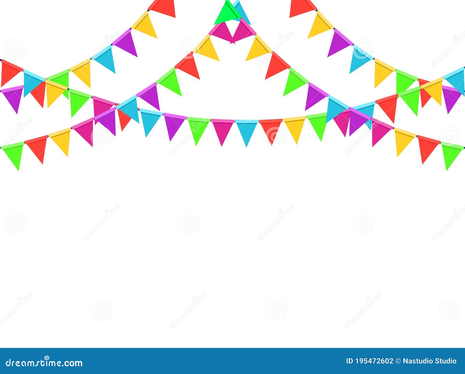 Colorful Party Flags. Party Background with Flags Vector Illustration ...