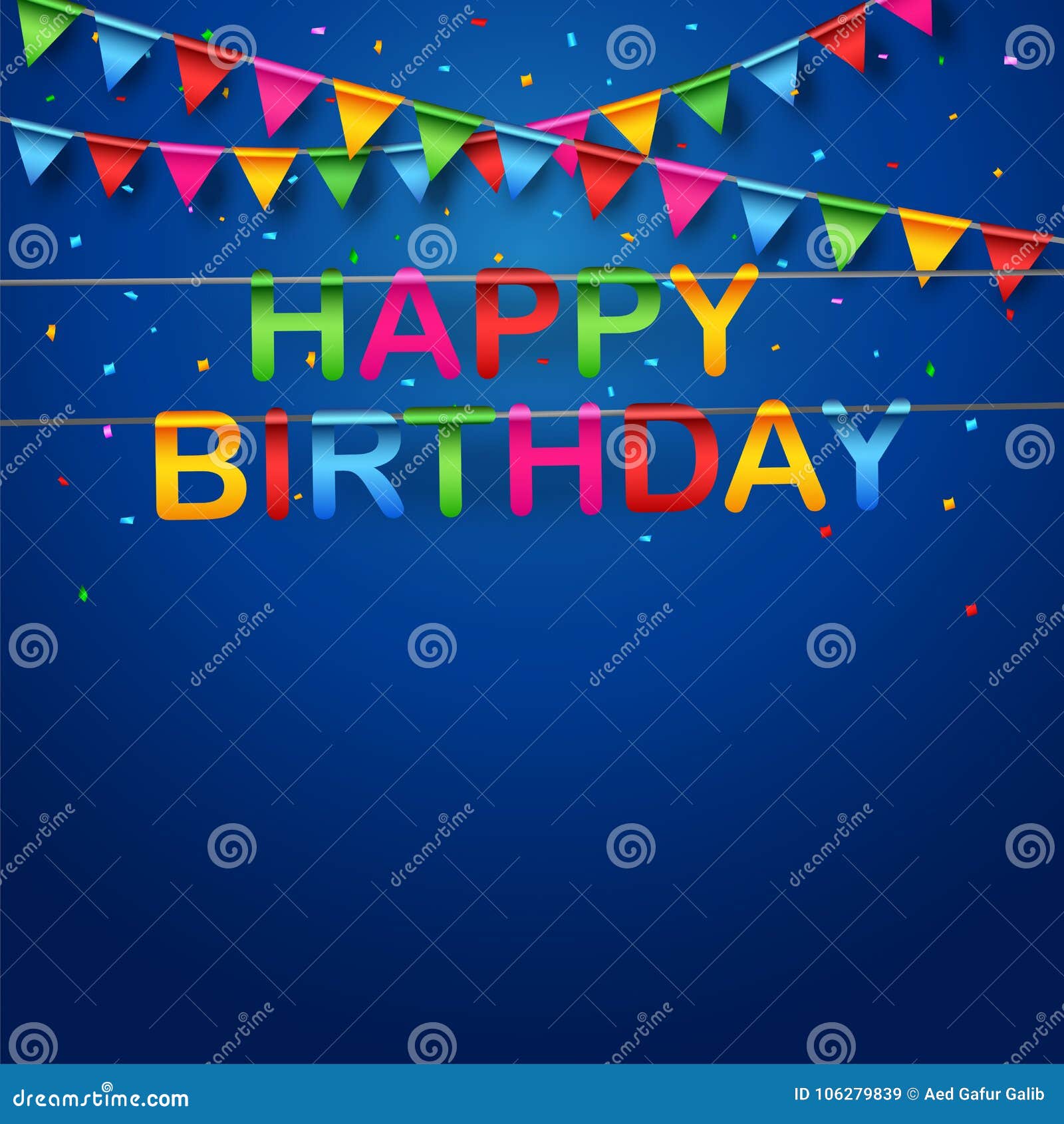 Colorful Party Flags on Blue Background Stock Vector - Illustration of ...