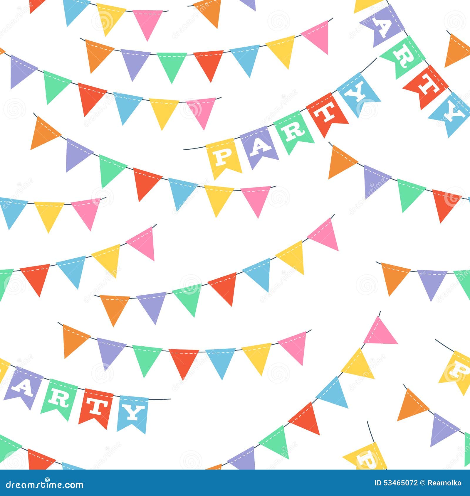 Colorful Party Flags Seamless Pattern Stock Vector - Illustration of ...