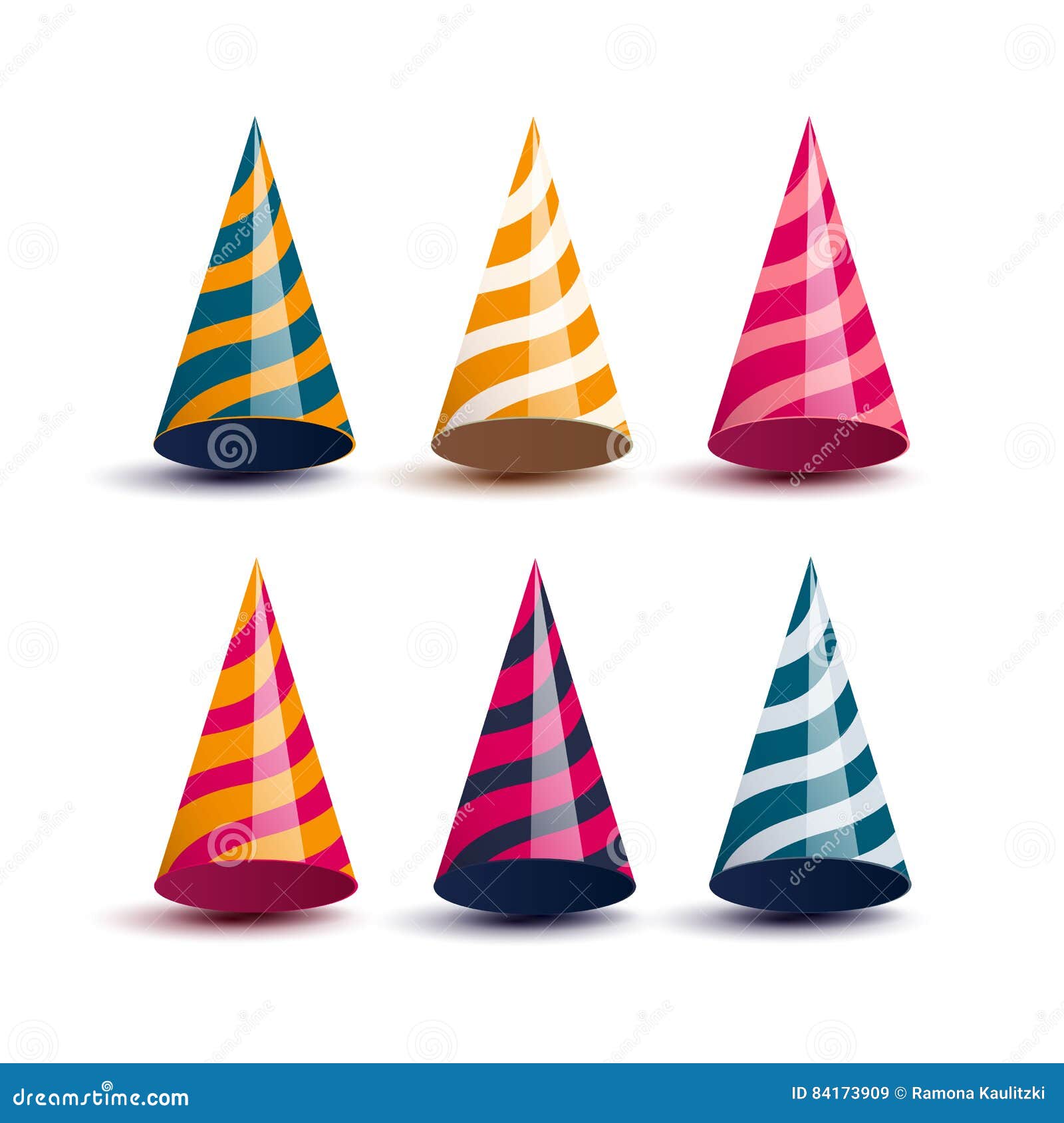 Colorful Party Hats stock illustration. Illustration of festive - 84173909