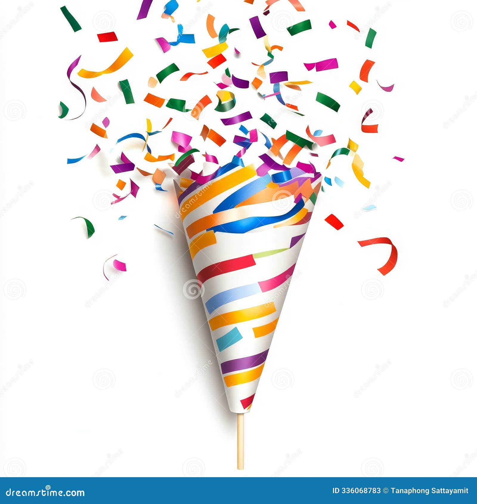 Colorful Party Popper Clipart on White Background Stock Illustration ...