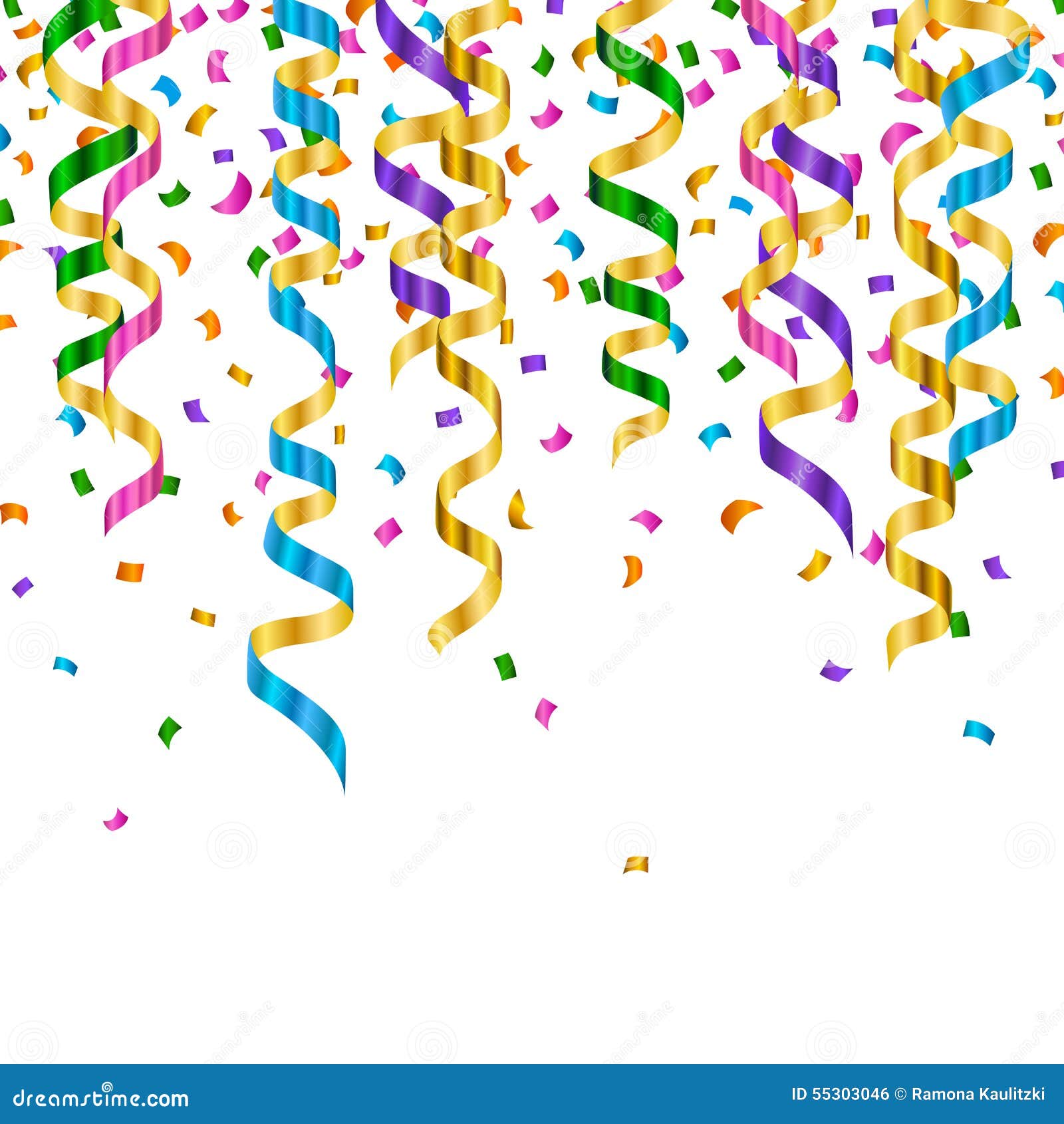 Colorful Party Streamers stock illustration. Illustration of curl ...