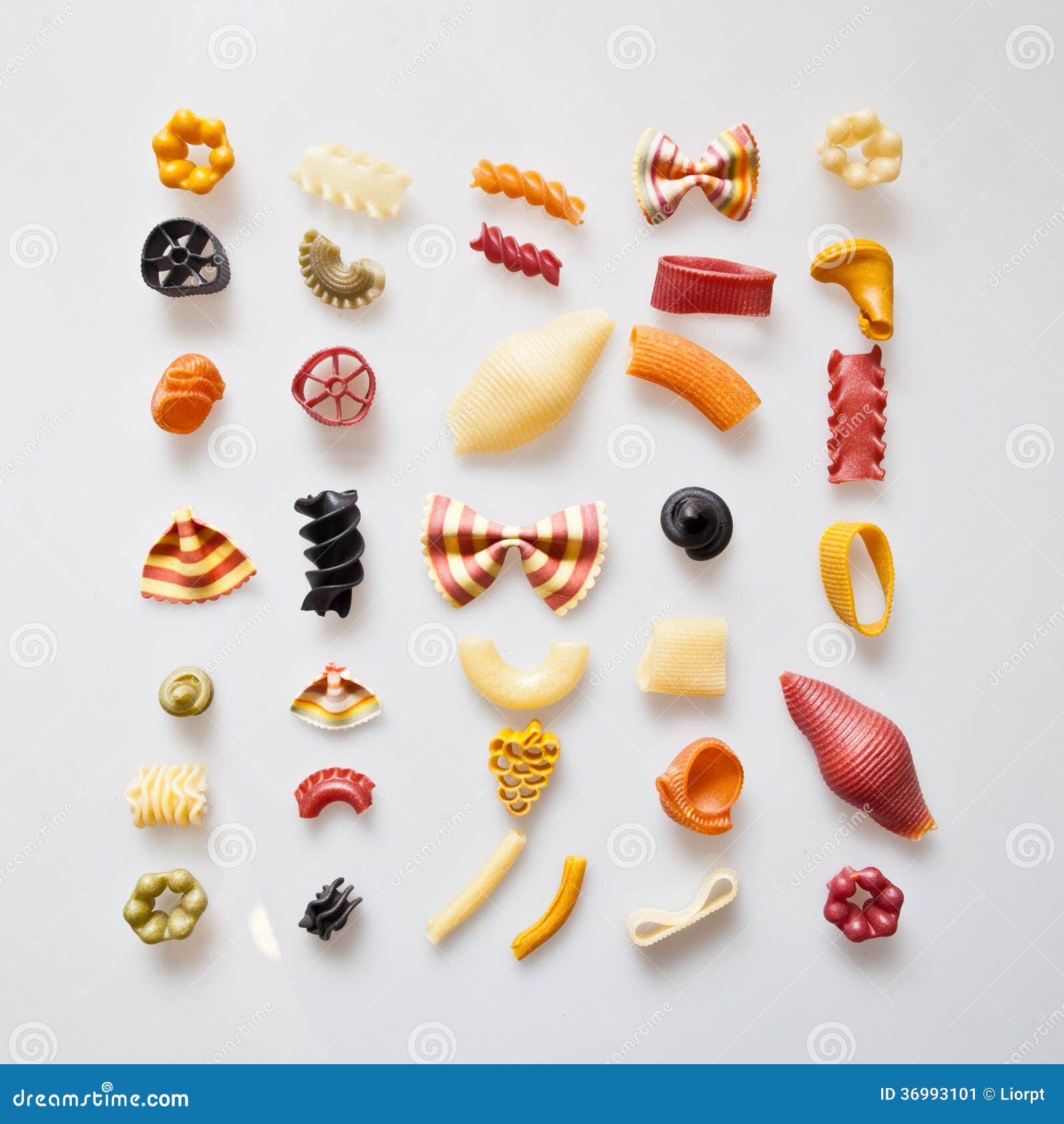 Colorful pasta mix stock image. Image of noodles, rigatoni - 36993101