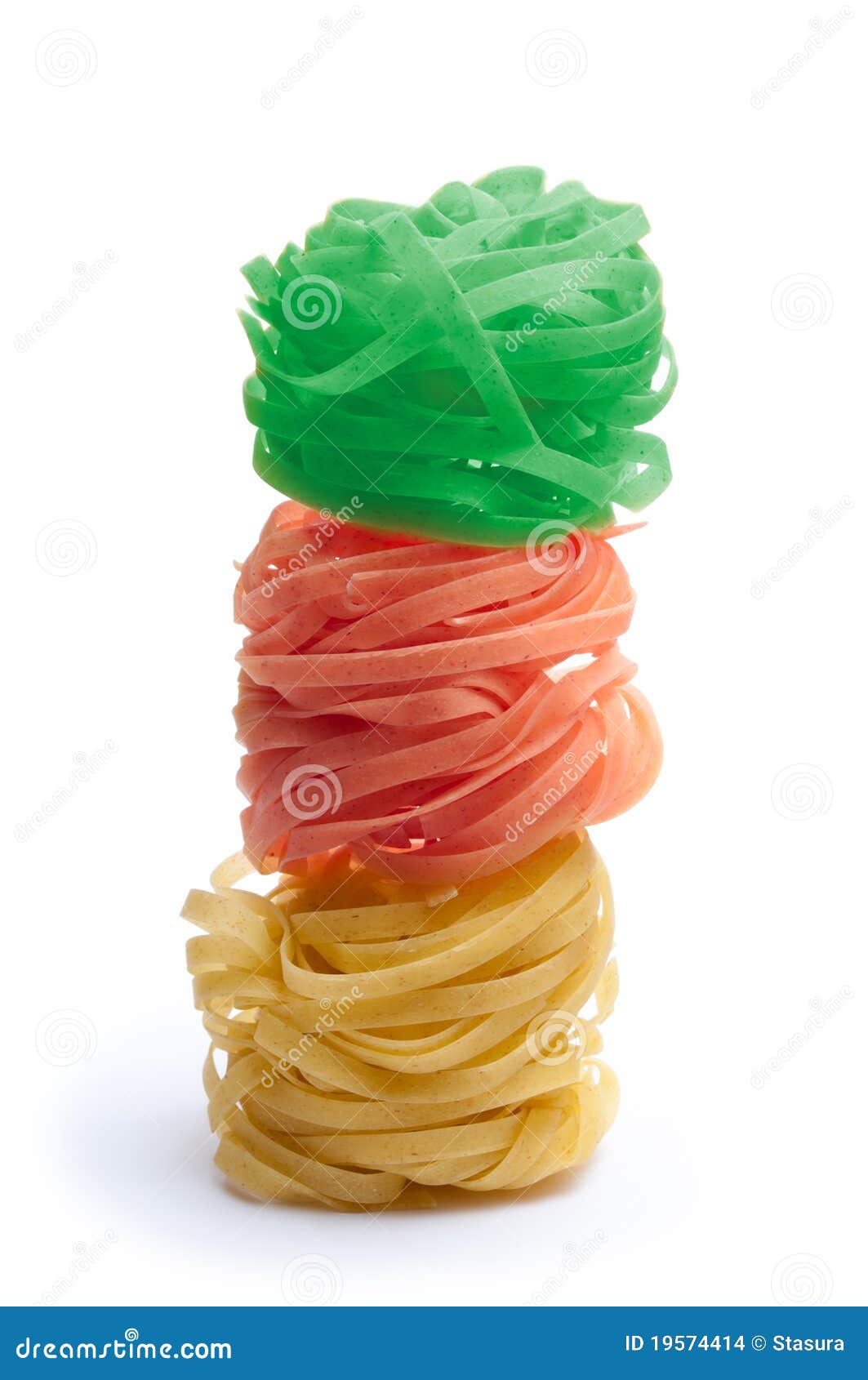 Colorful Pasta Tagliatelle Tricolor Stock Photo - Image of italy ...